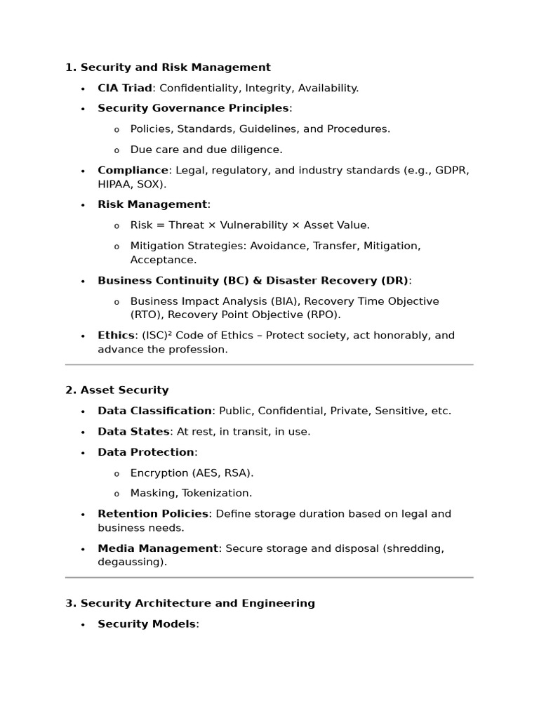 Cissp Over All Domains Concept | PDF | Security | Computer Security