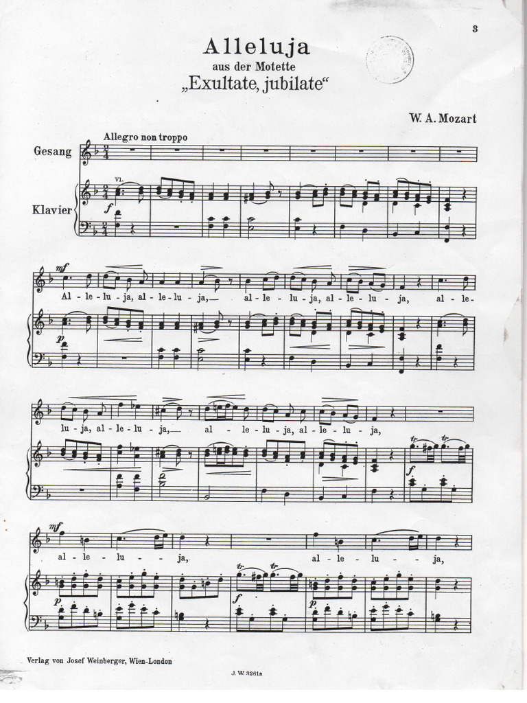 Mozart Alleluia Exsultate Jubilate | PDF