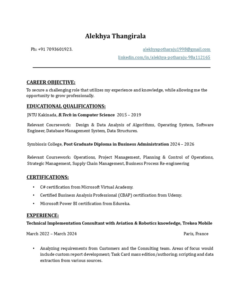 ALEKHYA CV 6 | PDF | Data | Business Process