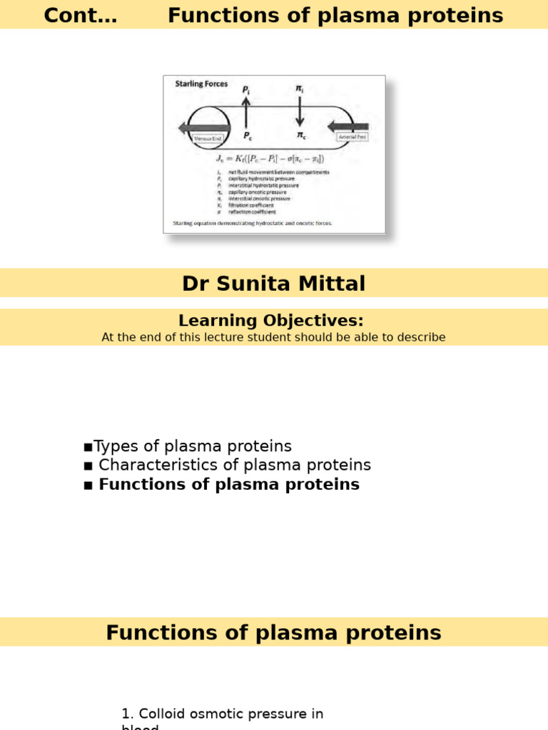 Functions of Plasma Proteins Explained | PDF | Blood Plasma | Protease