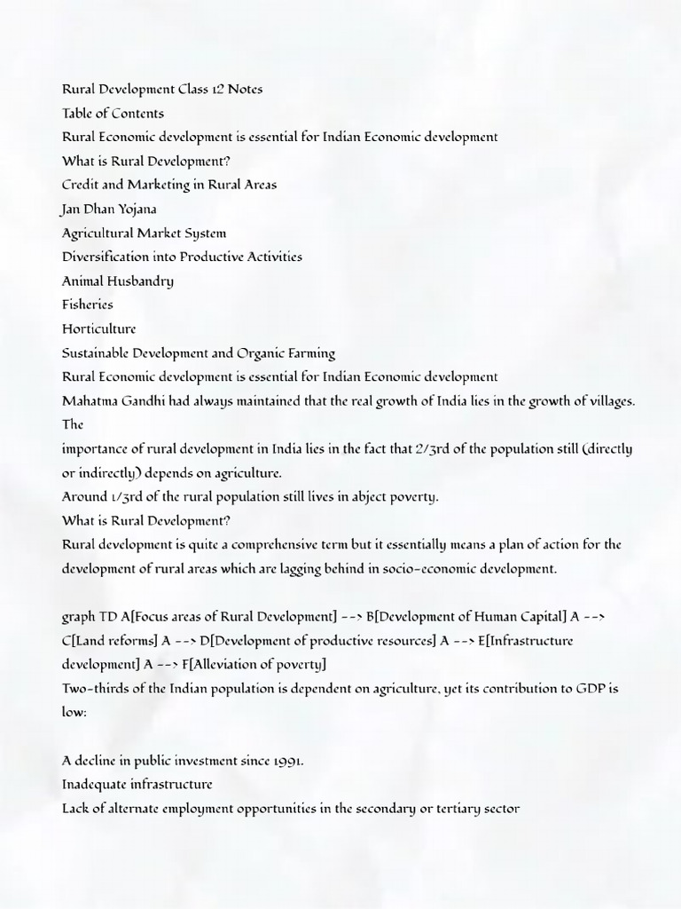 Chapter 5 Rural Development | PDF