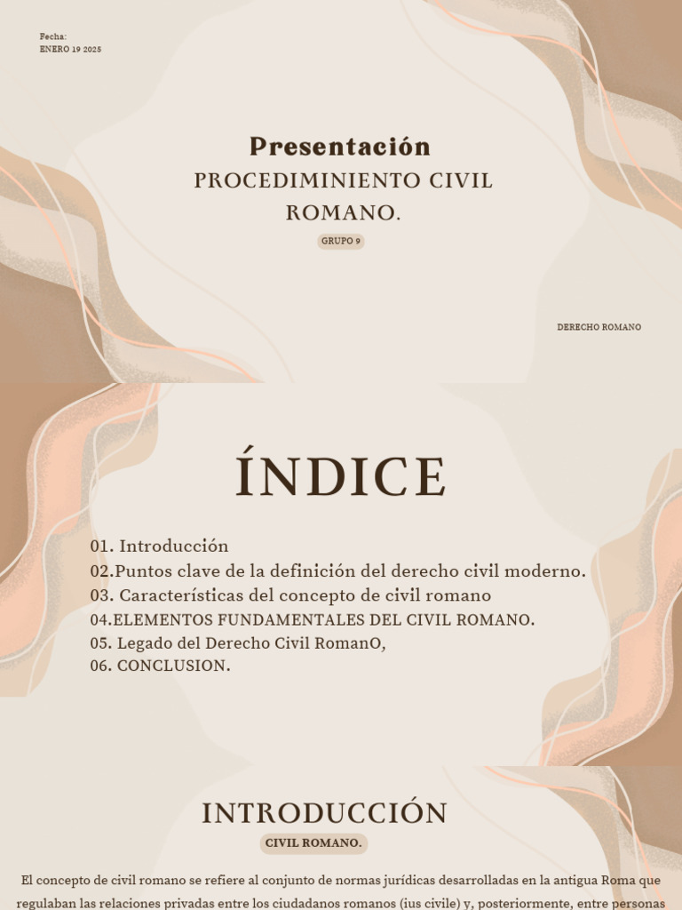 Presentación Diapositivas Propuesta Proyecto Orgánico Marrón y Beige | PDF | Ley romana ...