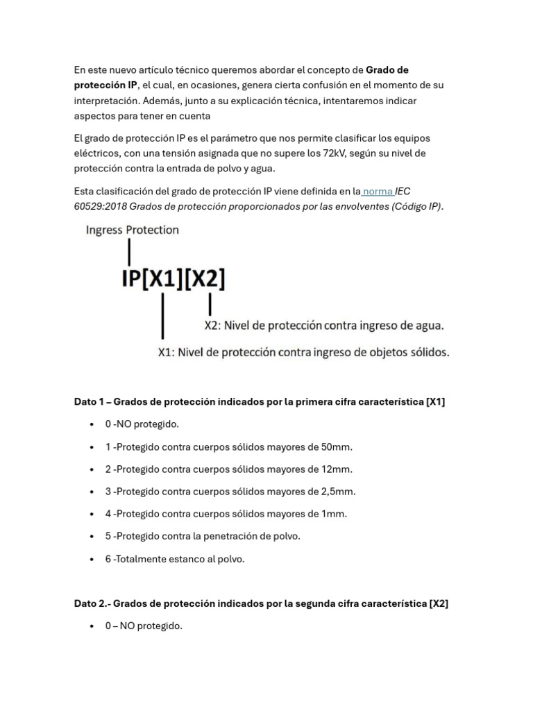Proteccion Ip 6 PDF | PDF | Agua