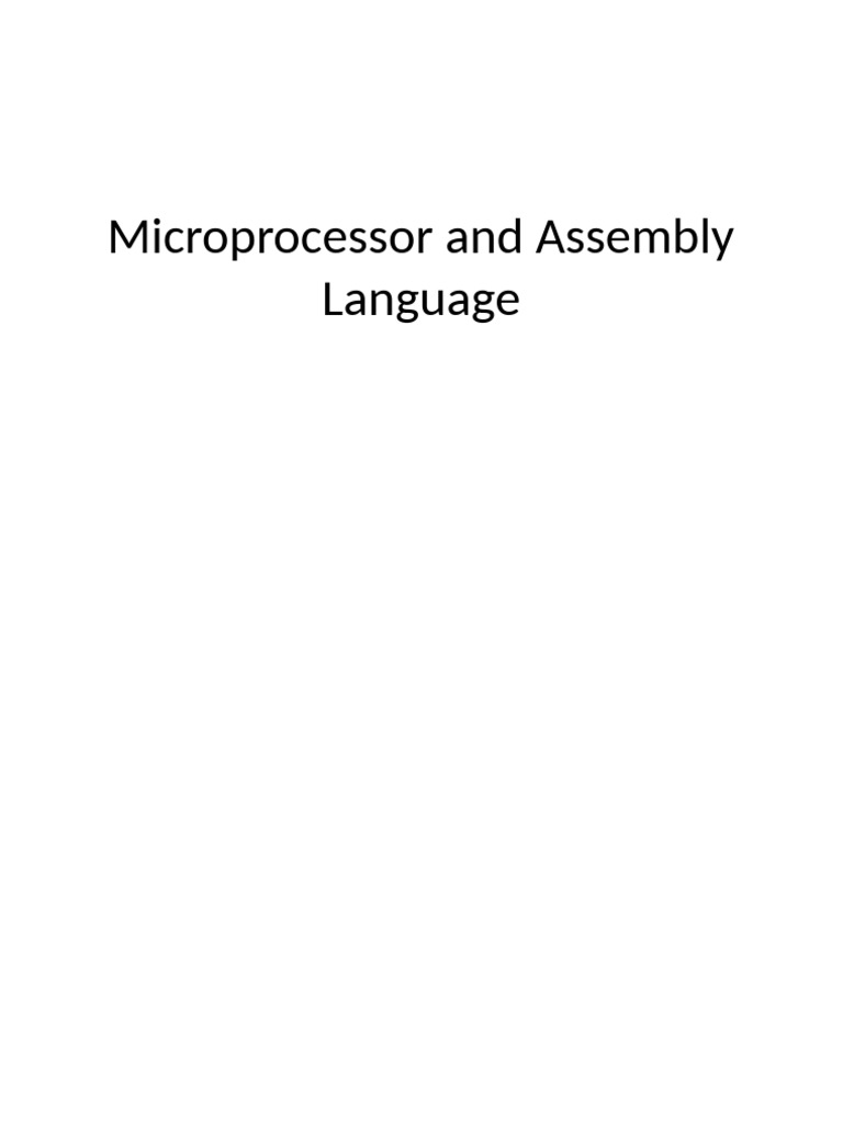 10 Microprocessor and Assembly Language | PDF