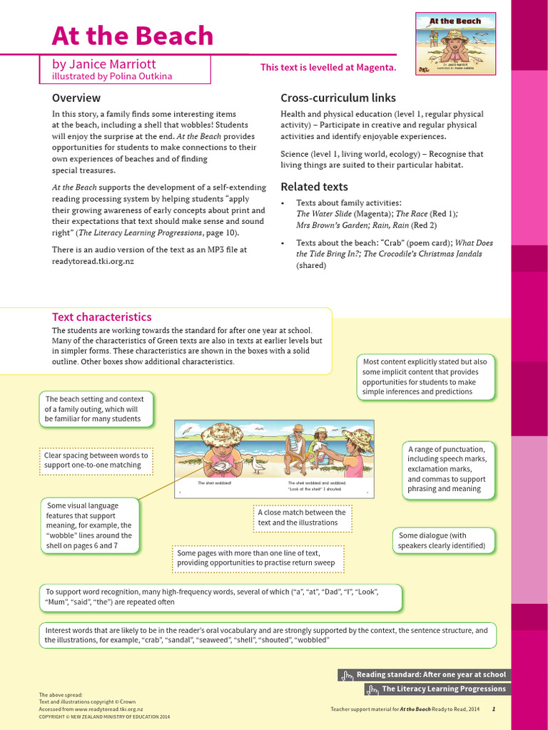 At the Beach: A Family Adventure | PDF | Literacy | Learning
