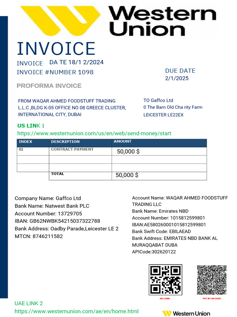 Proforma Invoice for Gaffco Ltd | PDF