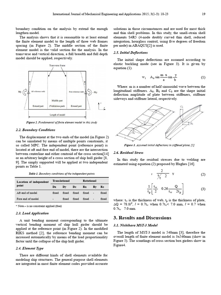 ABAQUS Ultimate Longitudinal Strength of Intact Ship by Finite Element Method - XuanLi | PDF ...