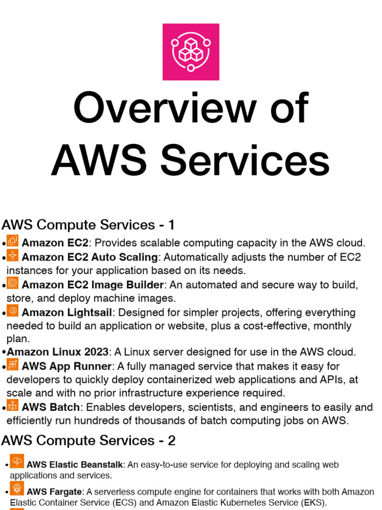 Overview-Of-AWS-Services-Part-1-V2 | PDF | Amazon Web Services | Cloud Computing