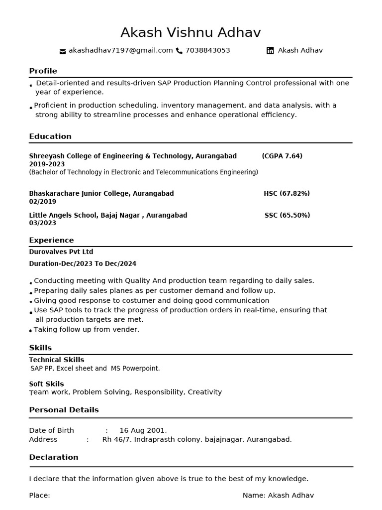 Akash Adhav FlowCV Resume 2025 | PDF