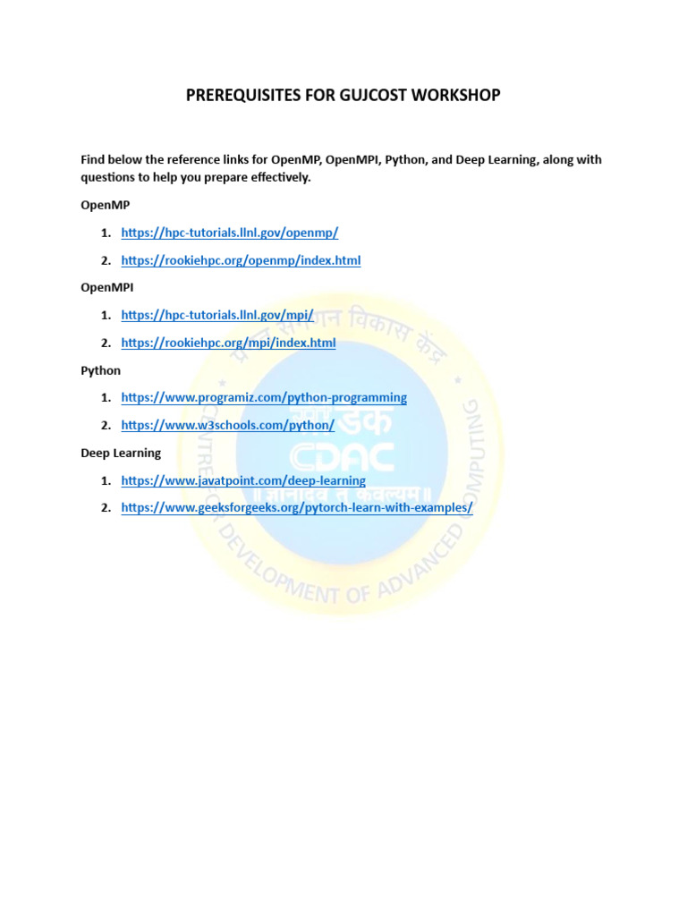 GUJCOST Workshop Preparation Guide | PDF | Applied Mathematics ...