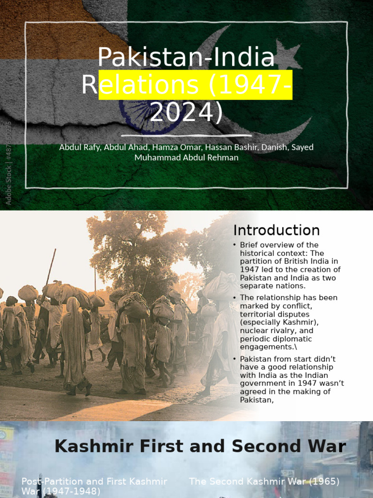 Pakistan-India Relations Overview 1947-2024 | PDF | Pakistan | India ...