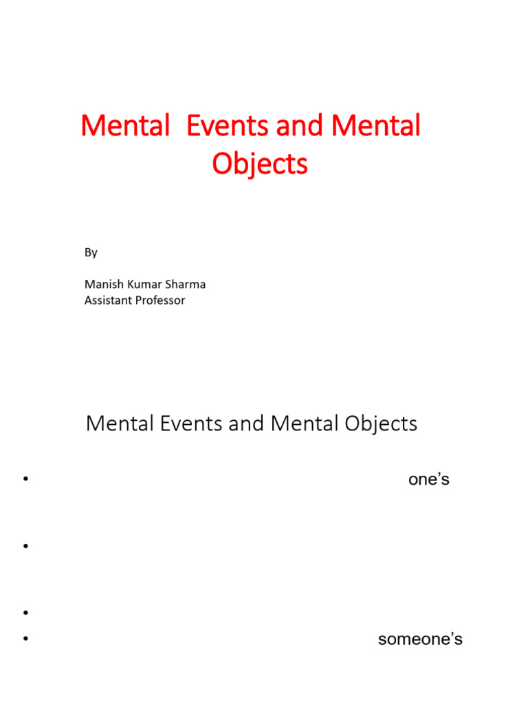 Mental Events and Objects in AI | PDF | Knowledge | Cognitive Science