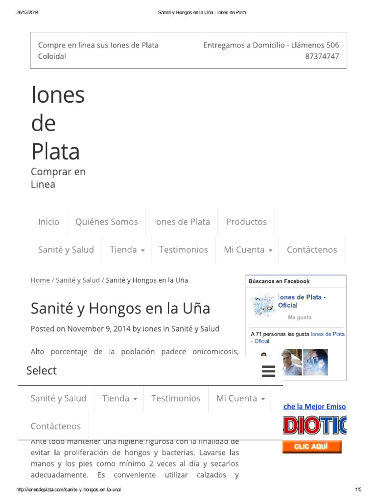 Sanité y Hongos en La Uña - Iones de Plata | PDF