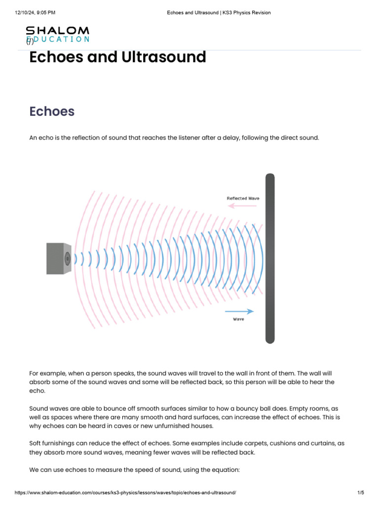 Echoes & Ultrasound Explained | PDF | Ultrasound | Sound