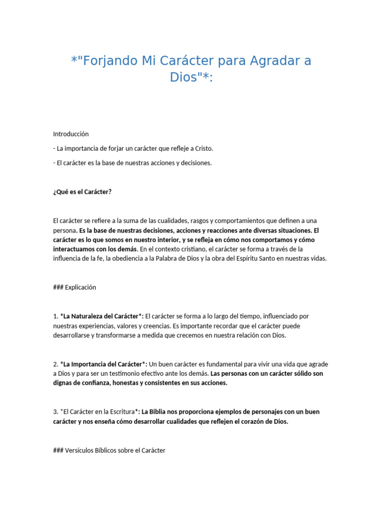 Forjando Mi Caracter para Agradar A Dios | PDF | Fruto Del Espiritu ...
