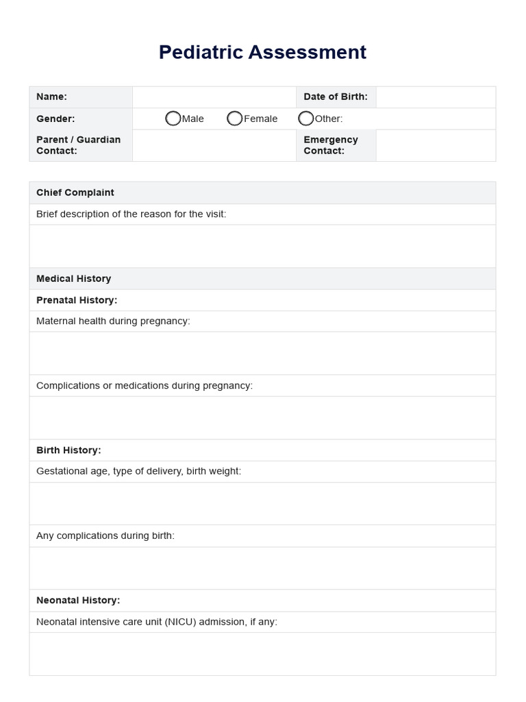 Pediatric Assessment | PDF