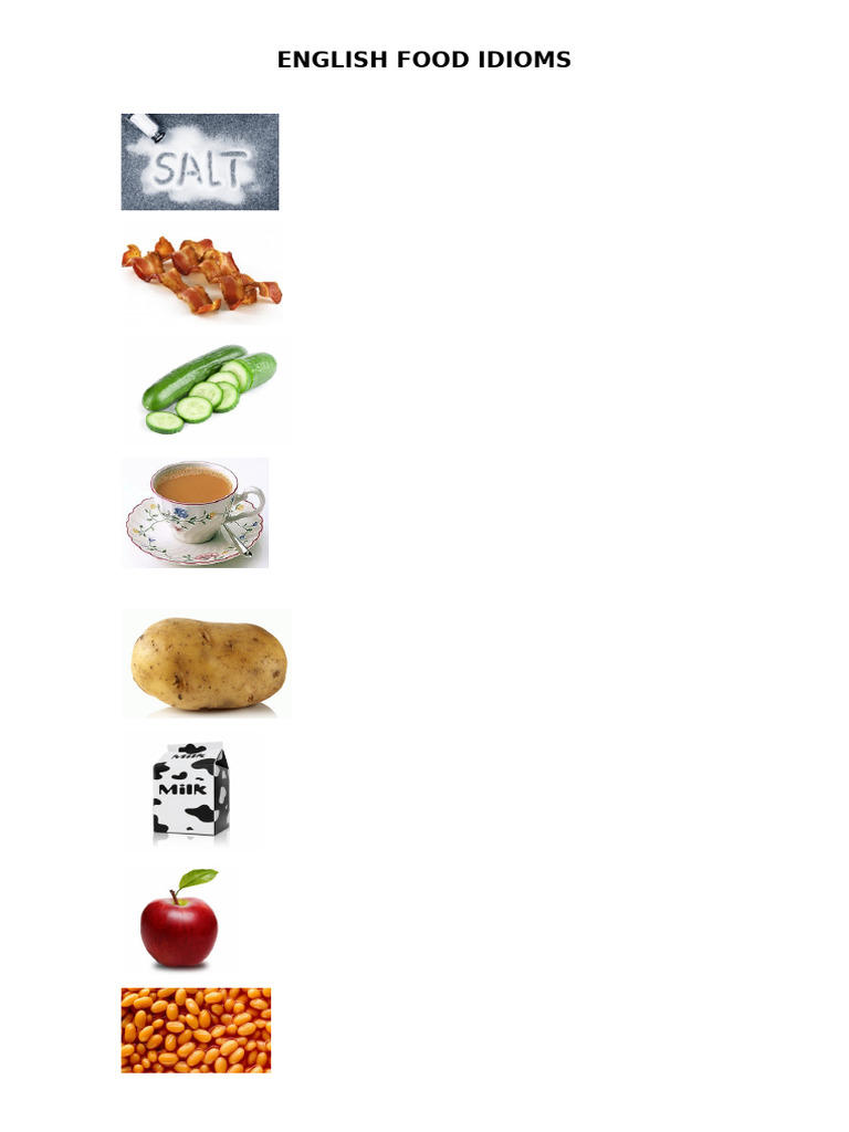 Food Idioms Pics | PDF