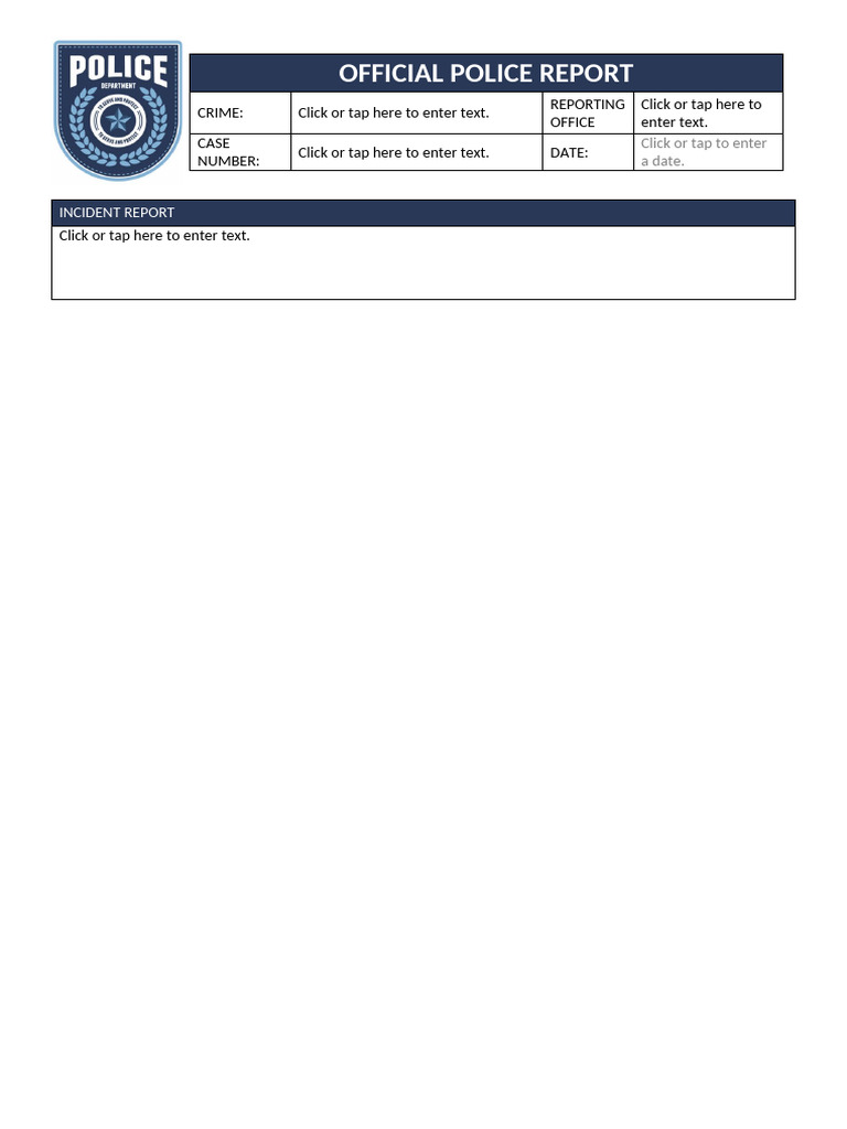 Official Police Report Template | PDF