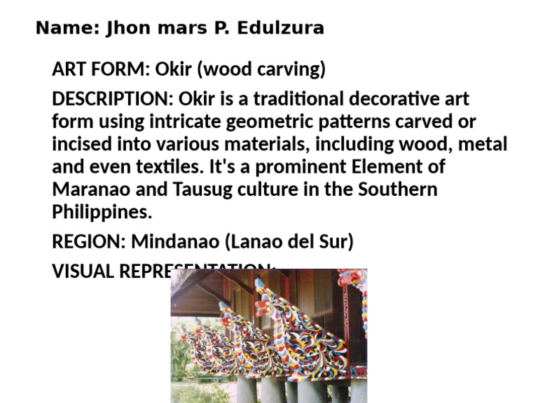 Okir Wood Carving in Mindanao | PDF