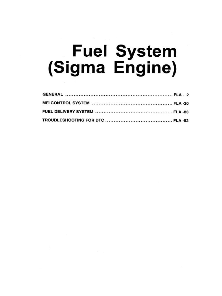 Fuel System Sigma Engine | PDF