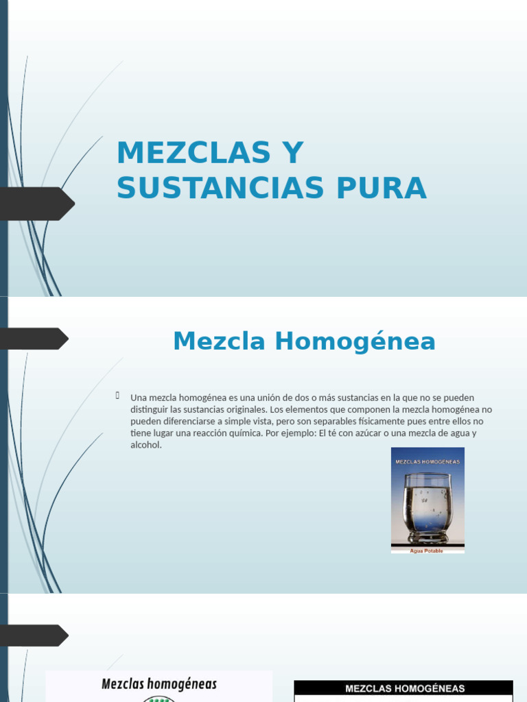 Mezclas y Sustancias Pura | PDF | Mezcla | Aleación