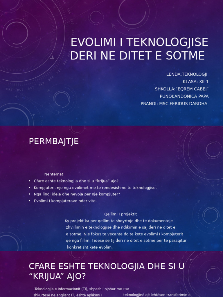 Evolimi I Teknologjise Deri Ne Ditet e Sotme | PDF