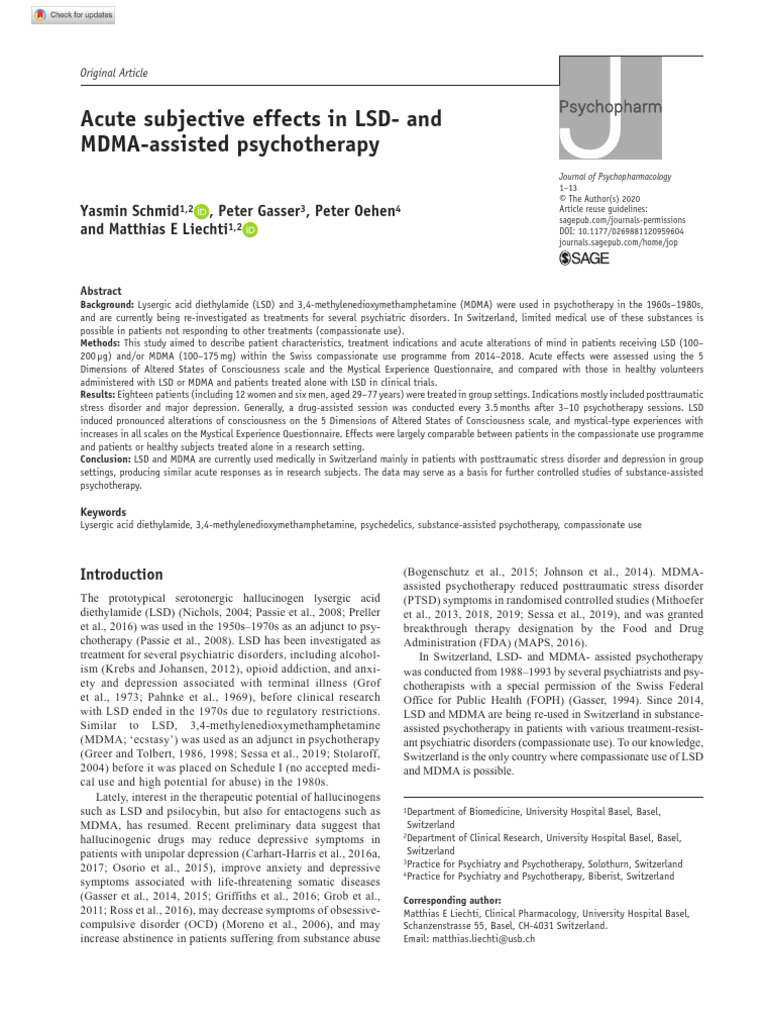 accute | PDF | Mdma | Psychotherapy