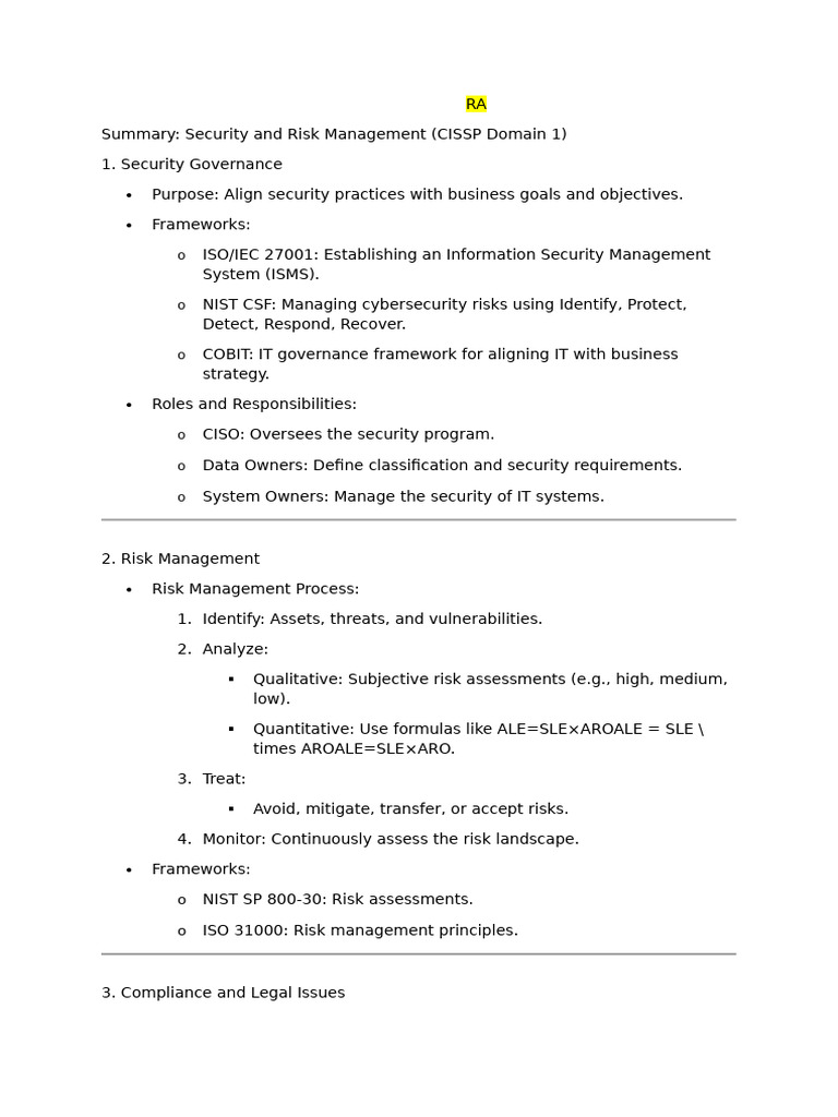 Security and Risk Management Overview | PDF | Information Security ...