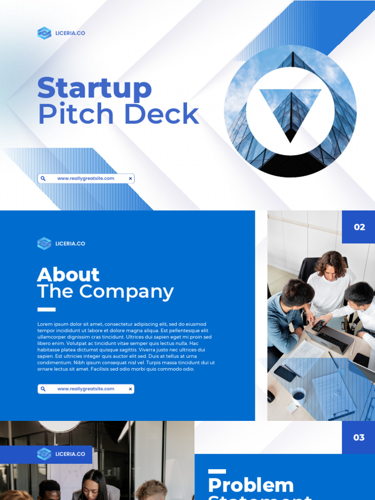 Blue White Minimalist Modern Startup Pitch Deck Presentation | PDF