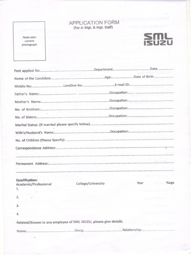 Interview Form - Please Fill | PDF