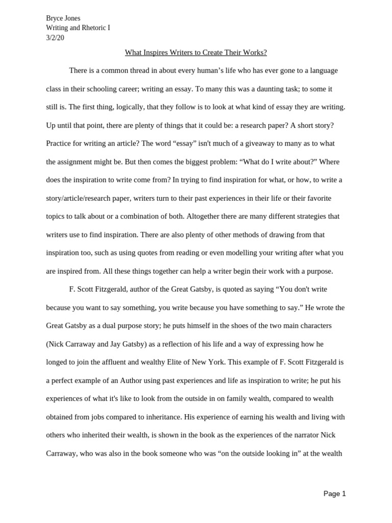 Writing Inspiration Unveiled | PDF