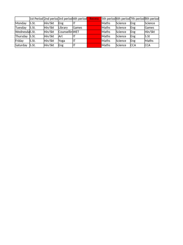 Time Table | PDF