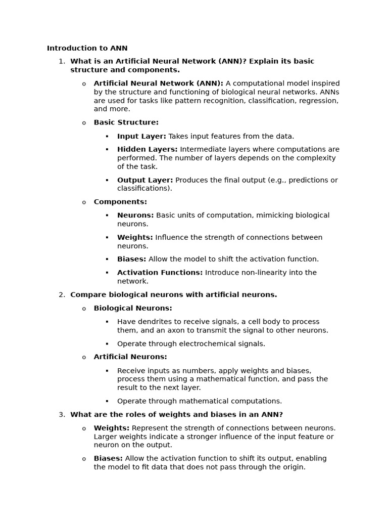 Introduction to ANN | PDF | Artificial Neural Network | Computational Science