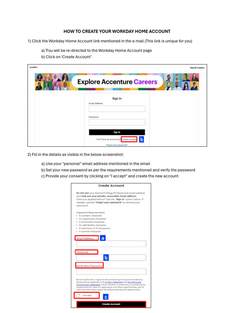 Create Your Workday Home Account | PDF