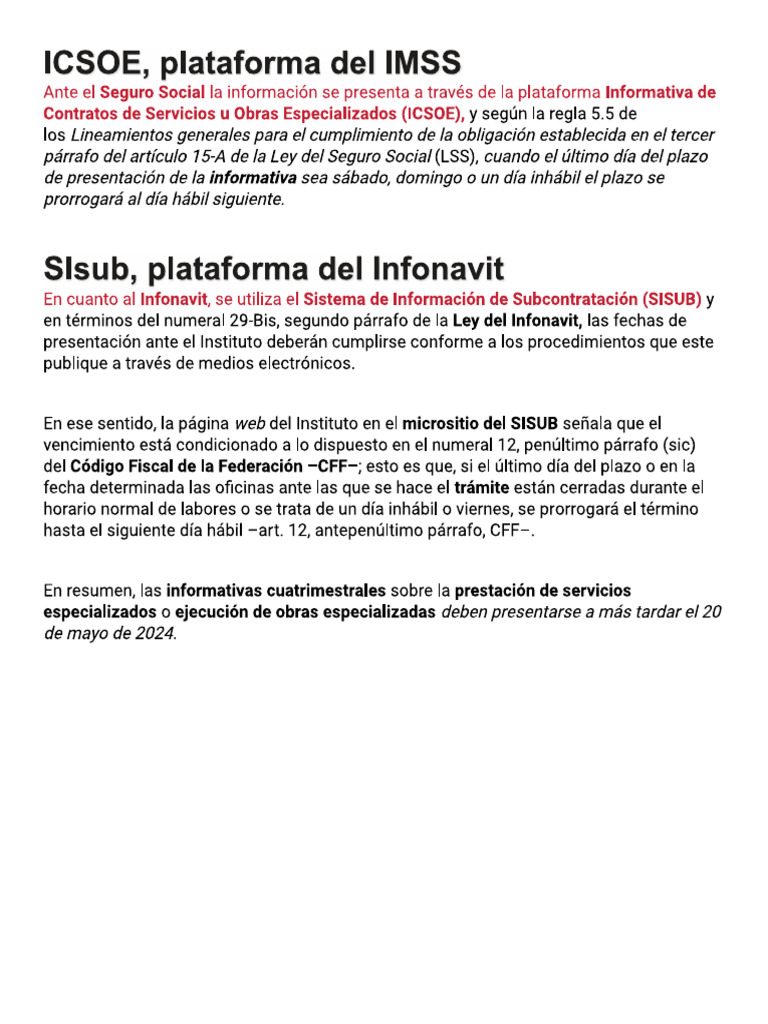 Icsoe y Sisub | PDF