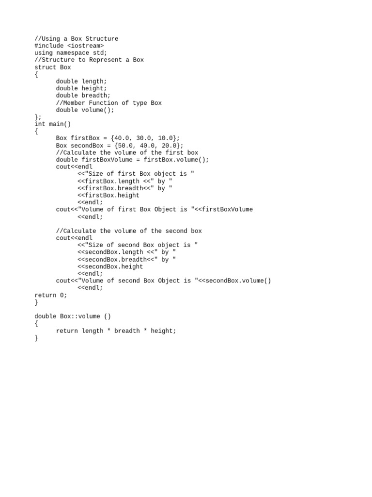 Member Function Definition Outside The Structure | PDF