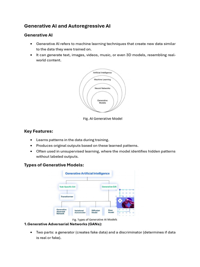 ASWIN TS Gen Ai and Autoregressive Ai Simplified Notes Unit 1 | PDF ...