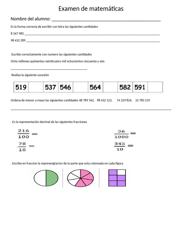 examen de matematicas | PDF