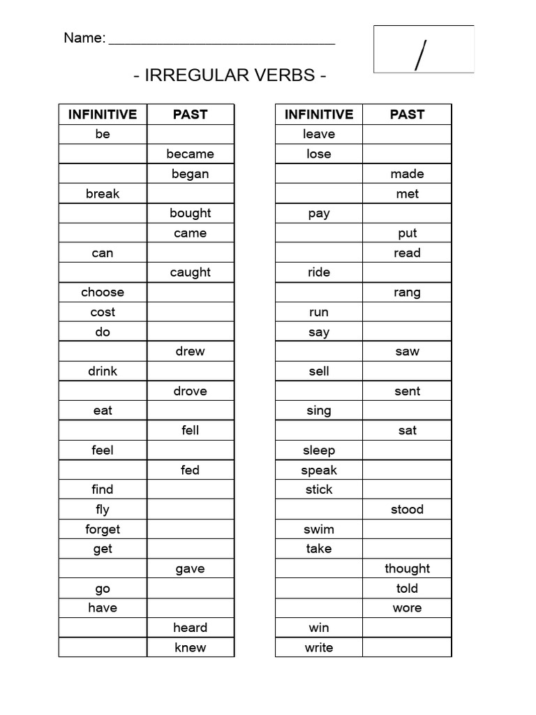 Kupdf Irregular Verbs | PDF
