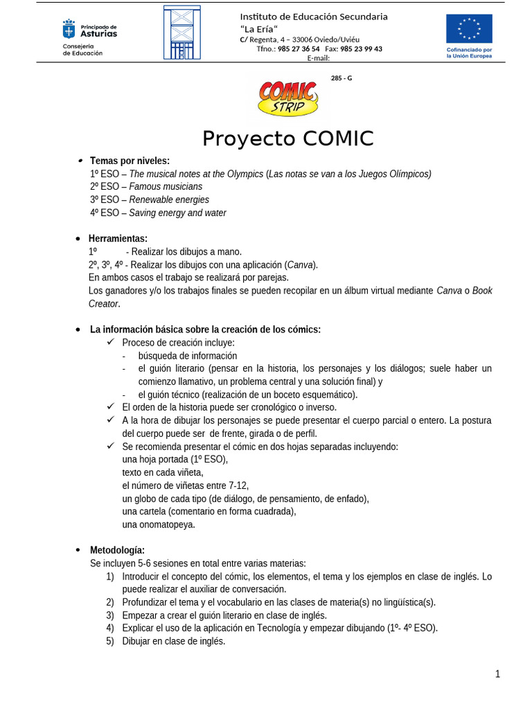 Proyecto COMIC | PDF | Desarrollo sostenible | Aprendizaje