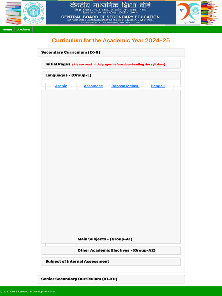 CBSE Academics Unit CurriculumSyllabus | PDF