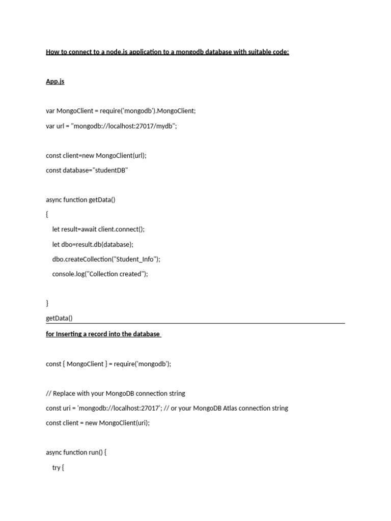 How To Connect To A Mongodb | PDF