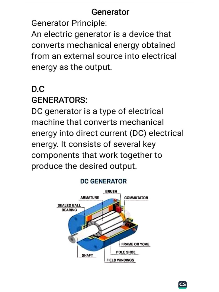 Generator (AC &DC) | PDF