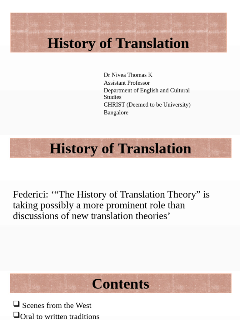 Evolution of Translation History | PDF | Translations | Bible