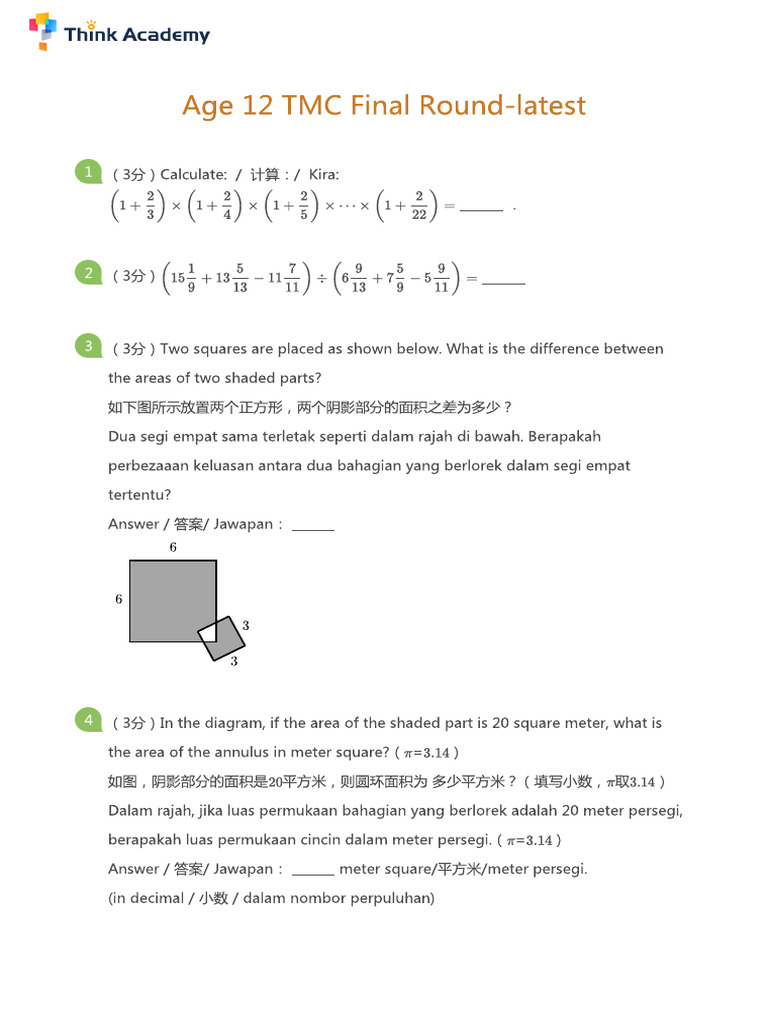 Age 12 TMC Final Round | PDF