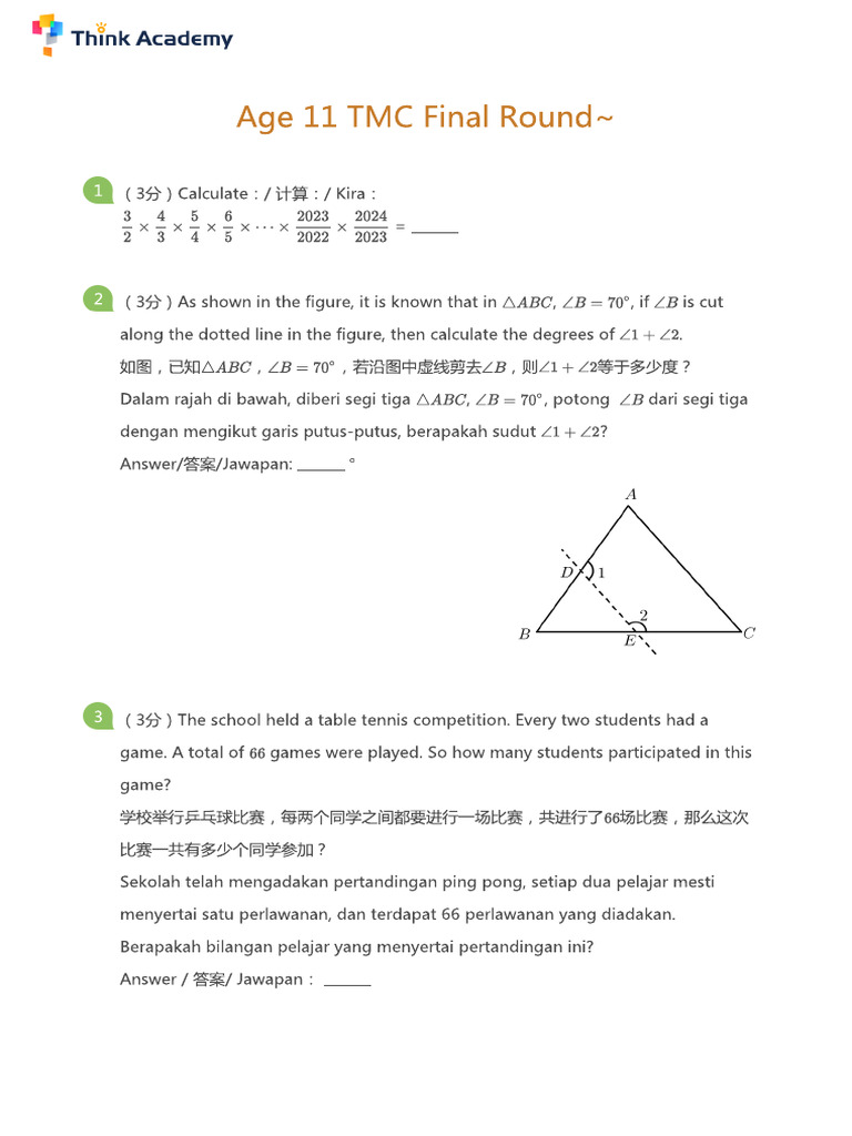 Age 11 TMC Final Round | PDF