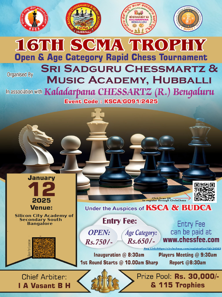 16th SCMA Open & Age Category Chess Tournament 2025 | PDF