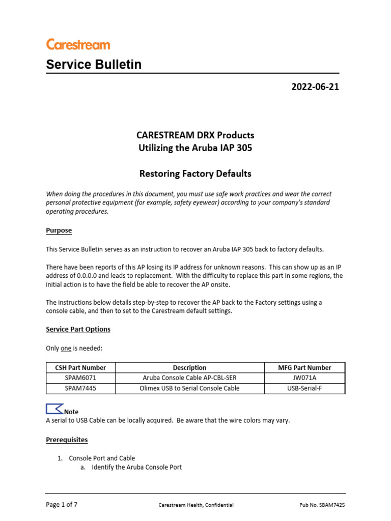 Restoring Factory Defaults (SBAM7425) | PDF | Booting | Computer Terminal