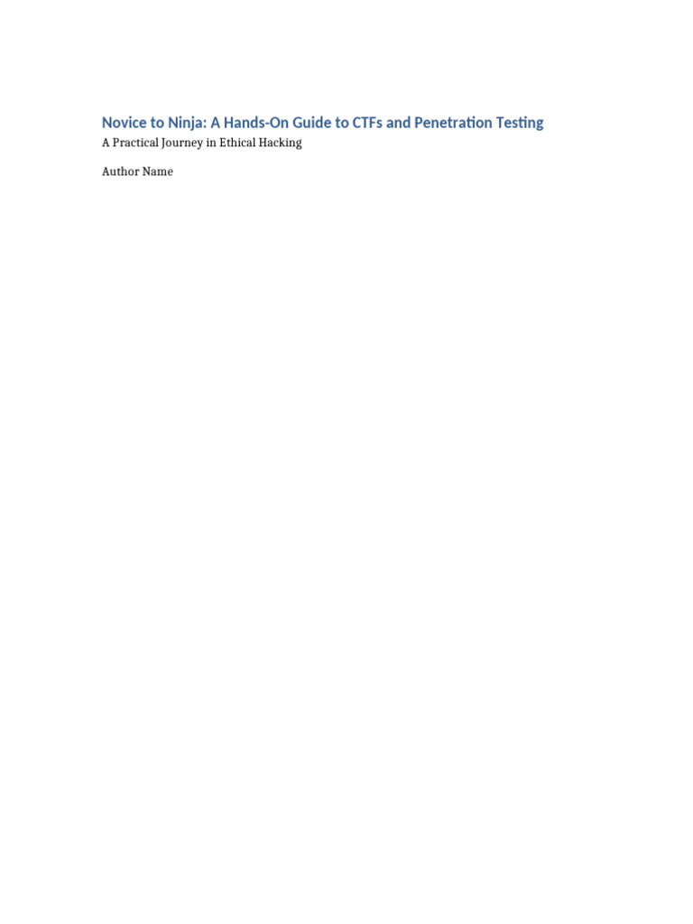 Novice_to_Ninja_Hands_On_Guide_CTFs_Penetration_Testing_Corrected | PDF ...