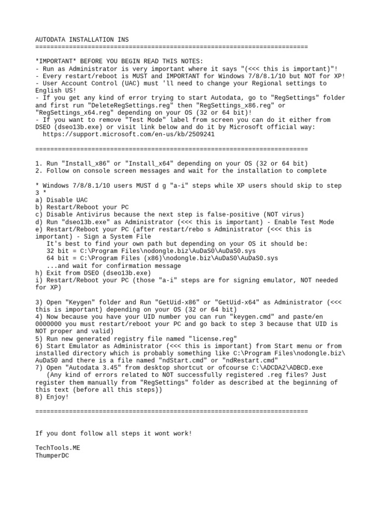 Installatio. Instructio | PDF